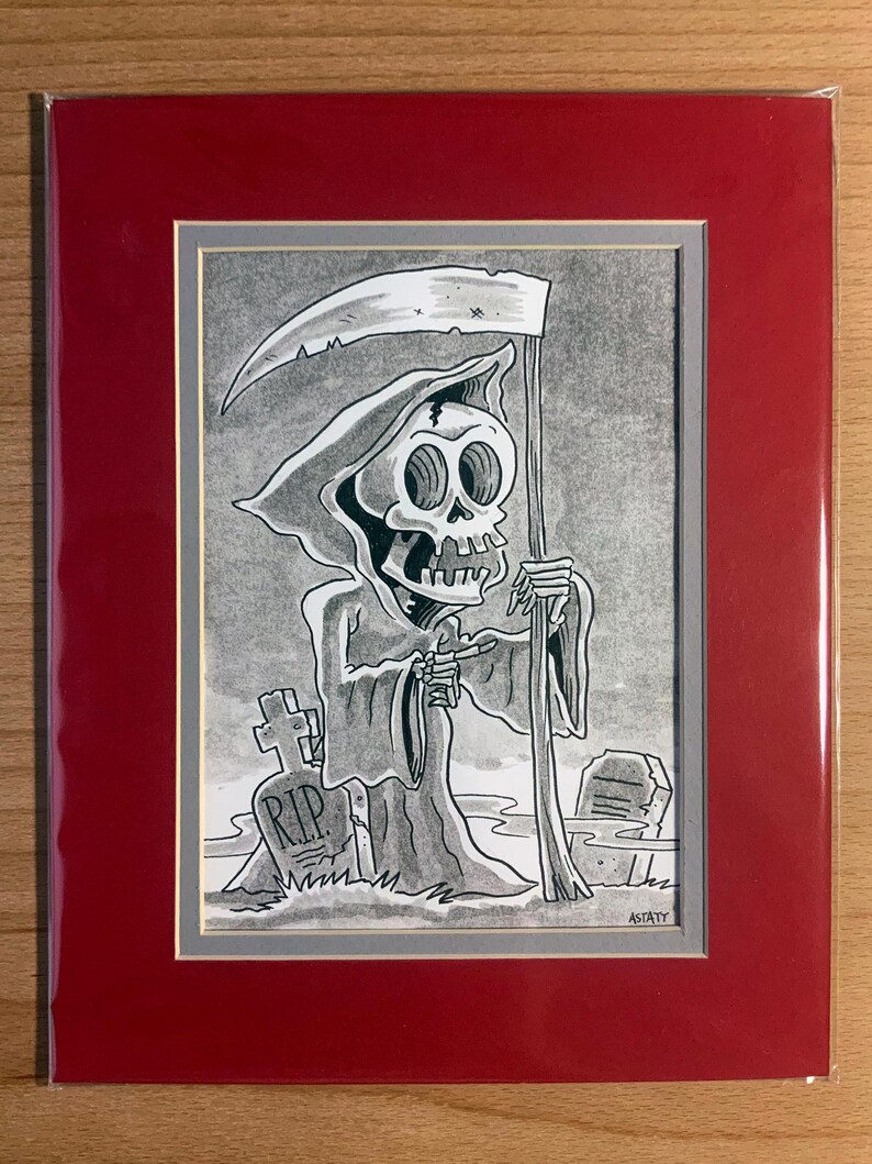 Grim Reaper Ink Drawing - Etsy