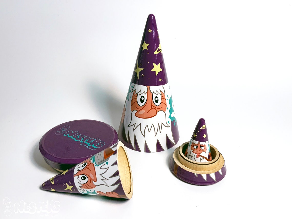 Wizzy! the Wizard Nesting Dolls - Etsy