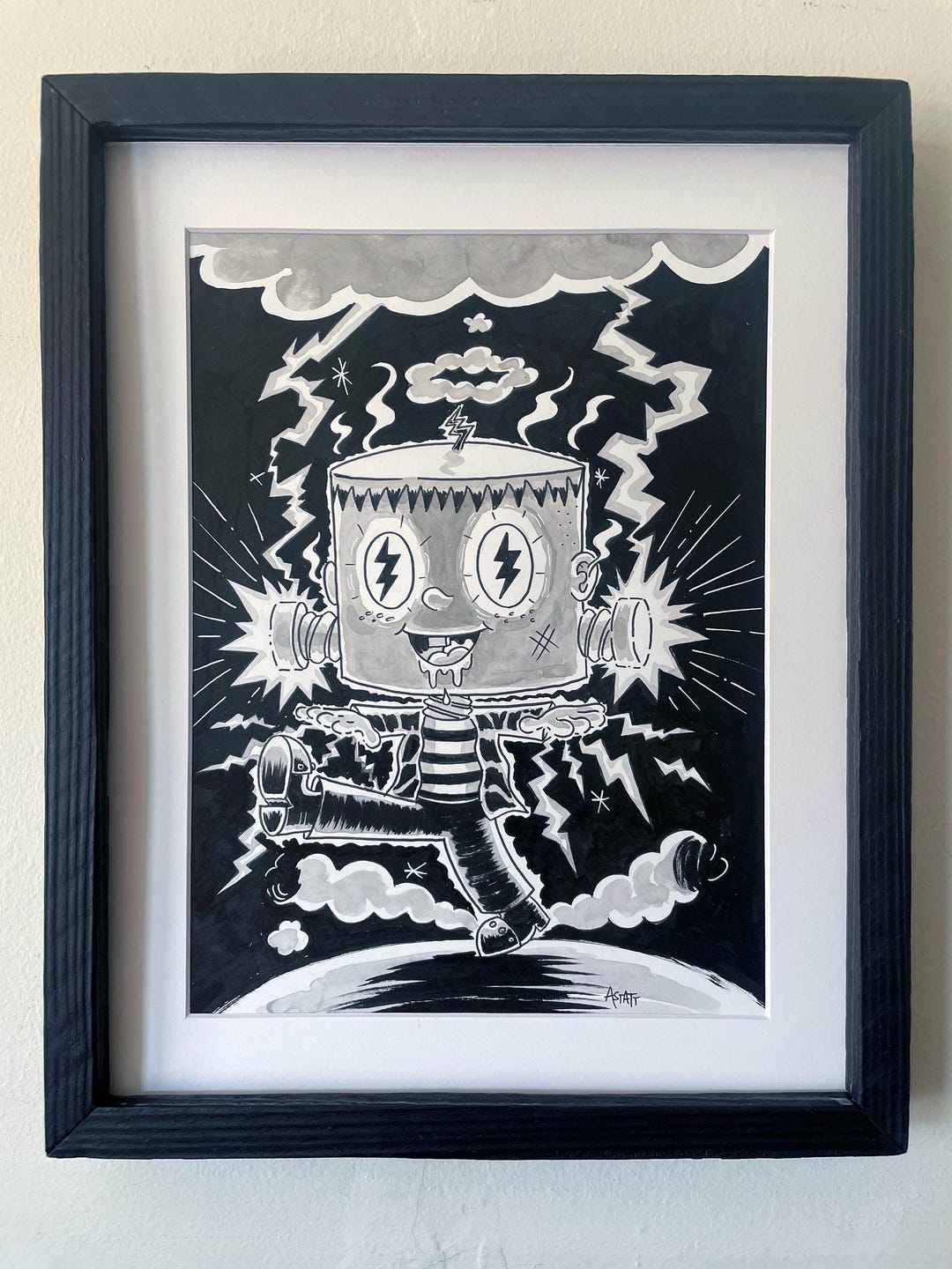 Bolt Boy Ink Drawing - Etsy