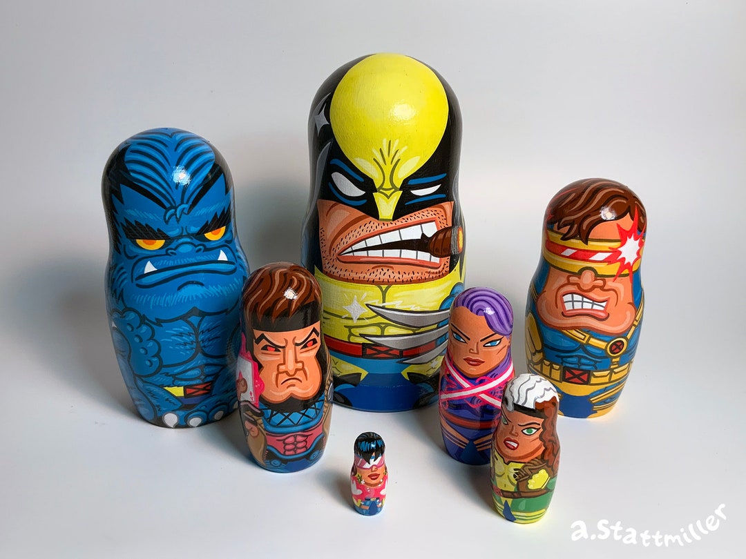 X-men Blue Team Nesting Dolls - Etsy