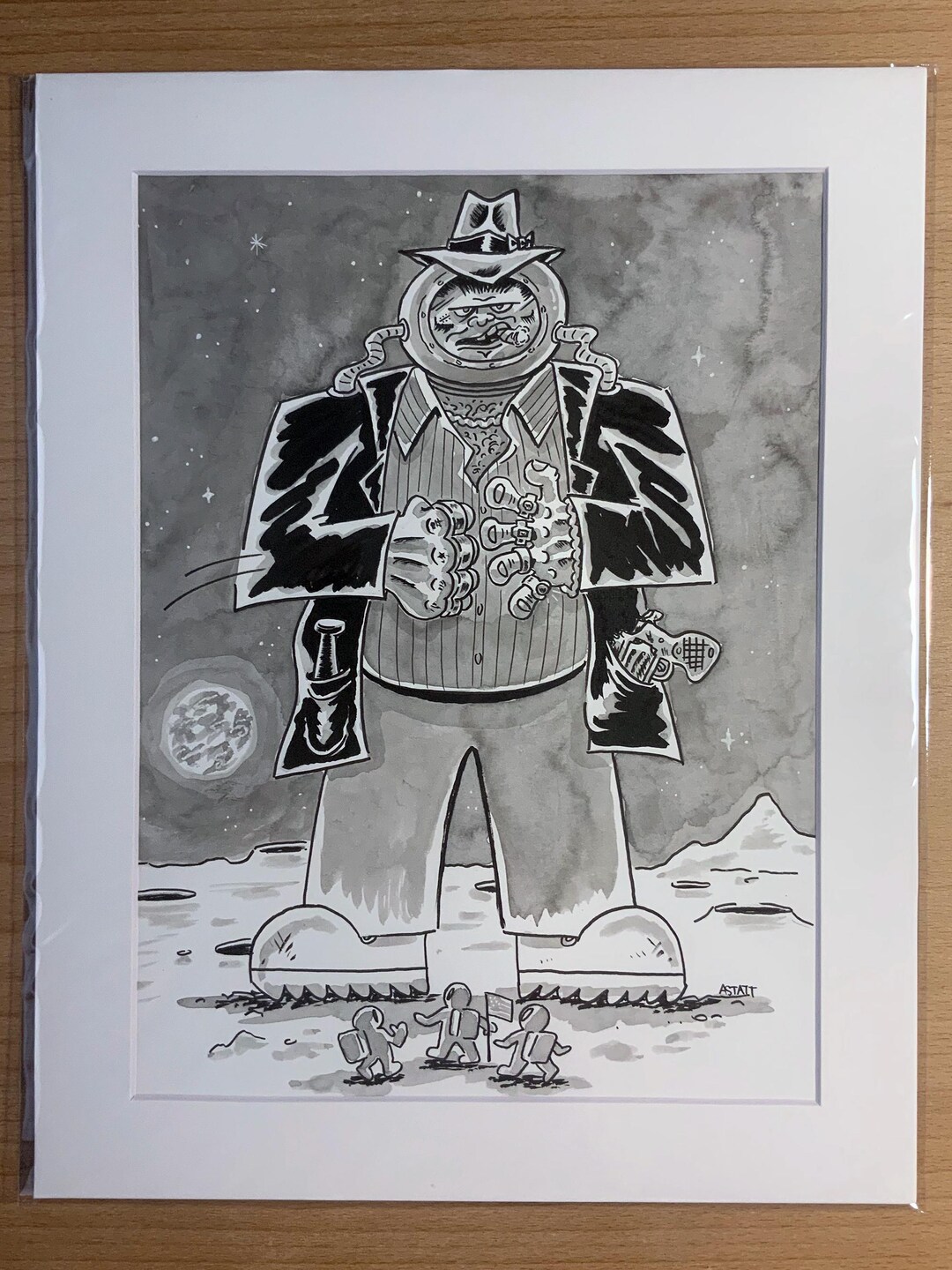 Moon Goon Ink Drawing - Etsy