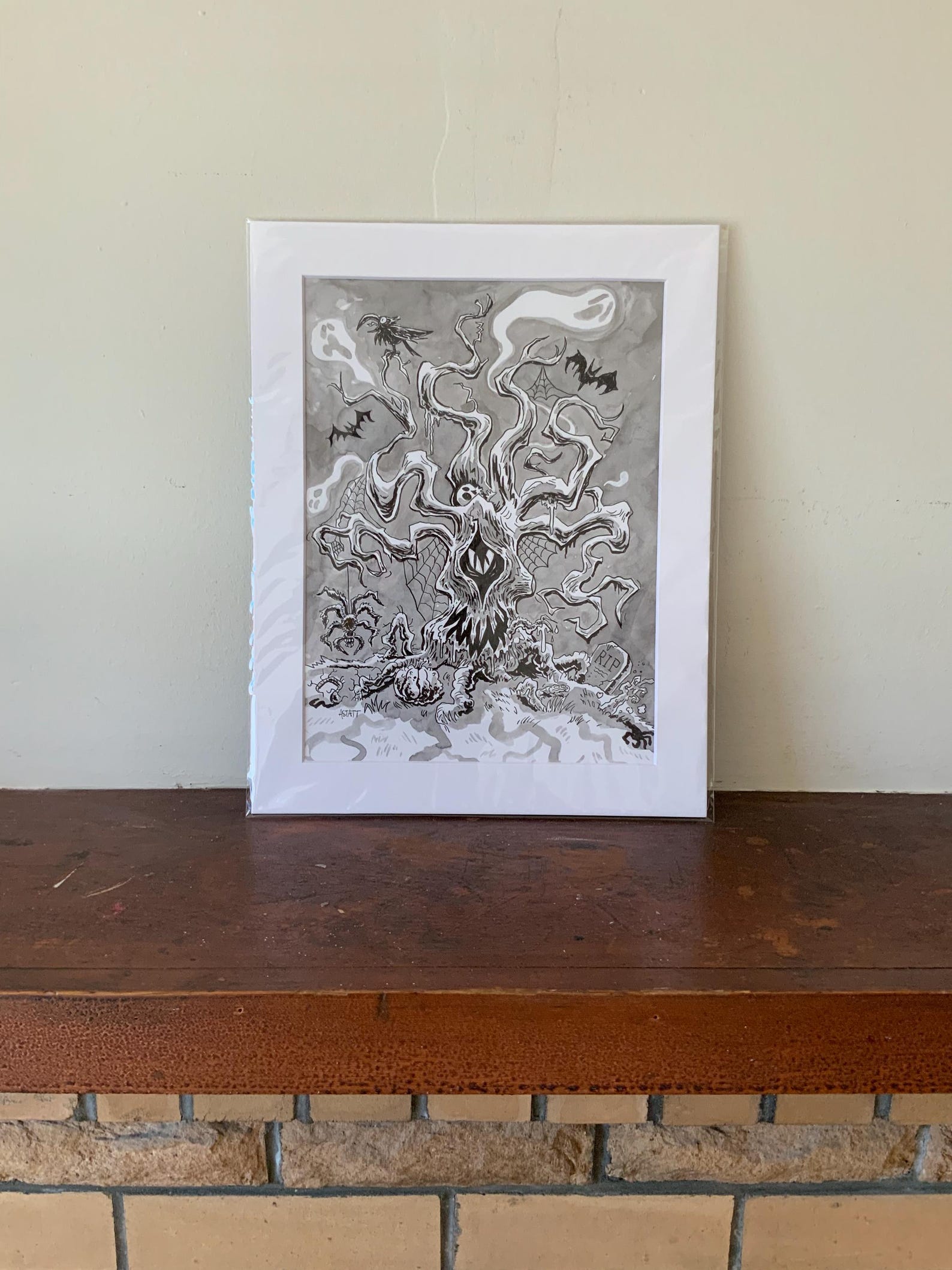 Haunted Tree Ink Drawing - Etsy