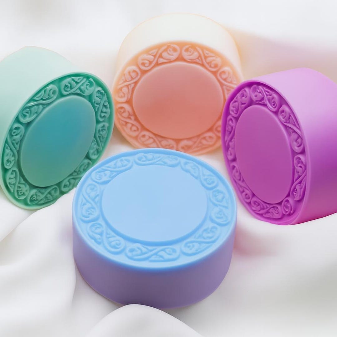 Handmade Round Flower Soap Bar • Natural Scented Artisan Bar • Organic ...