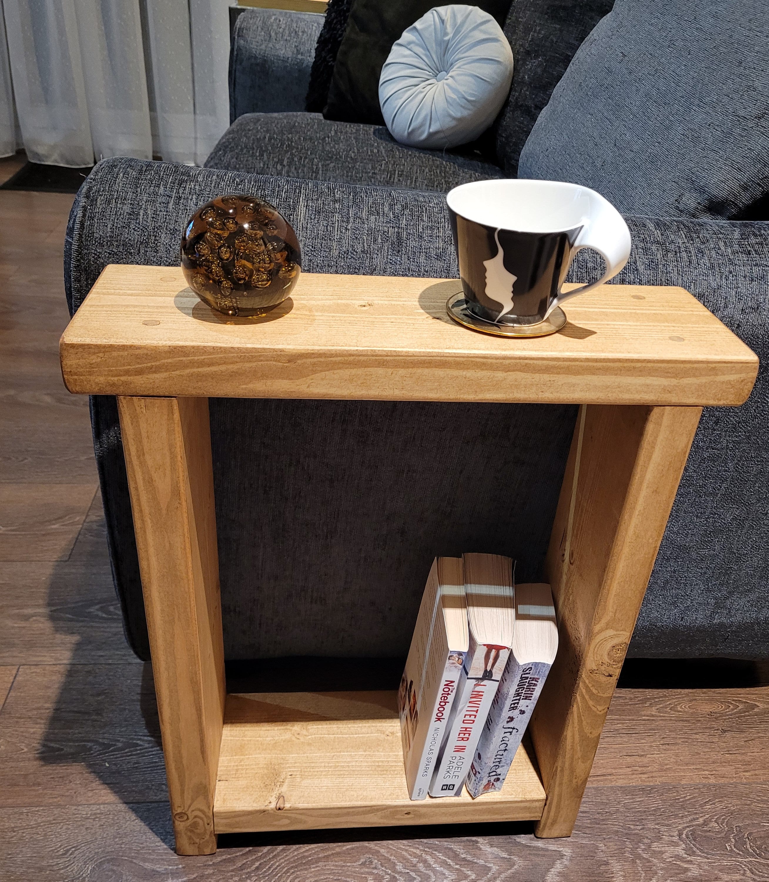 Rustic Coffee Solid Wooden Slim Narrow Side Sofa Handmade End Table various Colours and Sizes Etsy