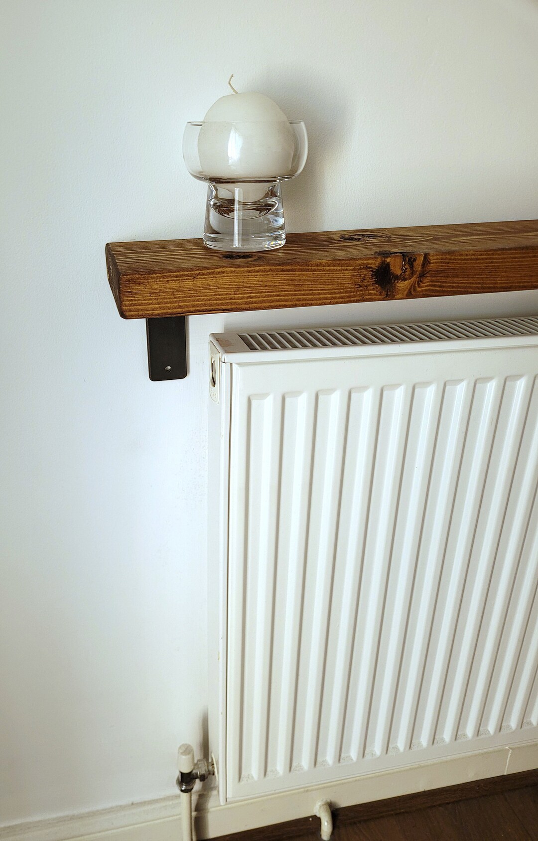 Floating Radiator Shelf With Bracket, Modern Rustic Wooden Shelf ...