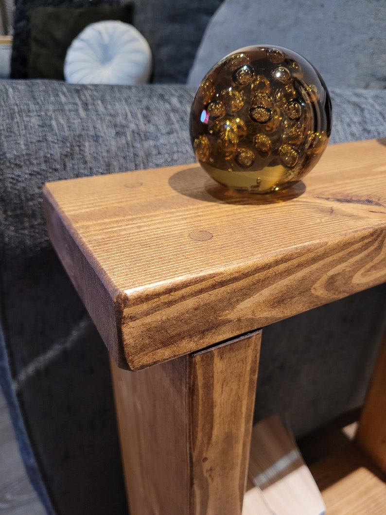 Solid Wood End Sofa Rustic Side Handmade Slim Narrow Table Various ...
