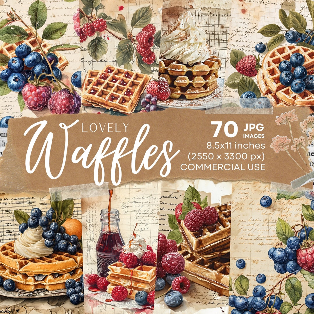 BIG Junk Journal Kit, Digital Page Vintage Waffles, Scrapbook Digital ...