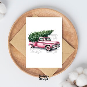 Pink Pickup Truck Christmas Tree Christmas Truck PNG - Etsy