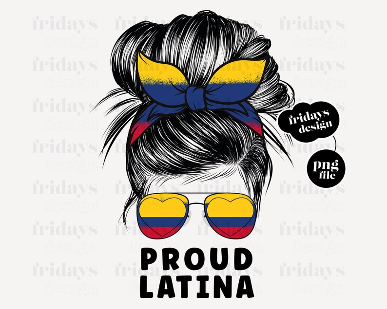 Colombian Latina Pride PNG Proud Latin Colombia Girl - Etsy