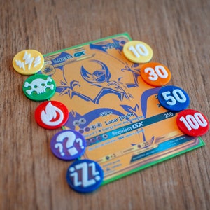 Pokemon TCG Tokens Set Card Damage Counters Status Indicators 3D ...