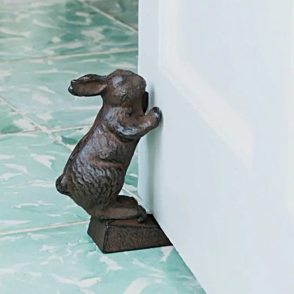 Cast Iron Rabbit Doorstop - Etsy