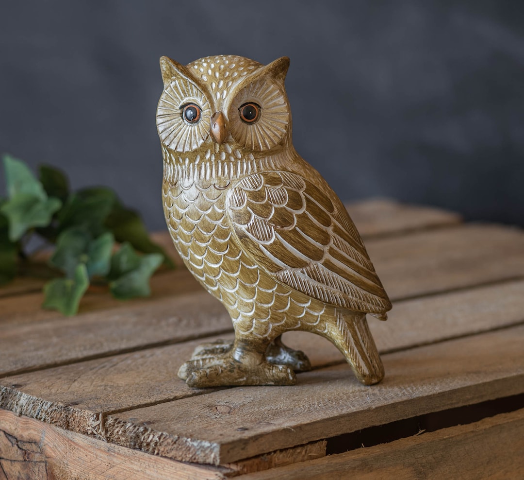 Owl Figurine / Owl Ornament / Owl Statue Sculpture / Bird Ornaments ...