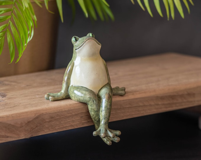 Sitting Frog Ornament Decorative Ornament Frog Shelf Sitter Ornamental ...