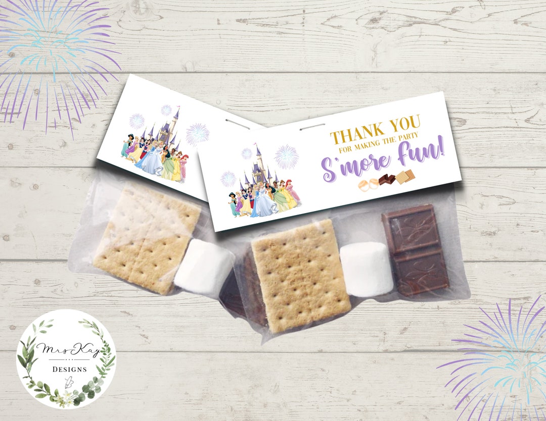 Birthday Party Favors, S'mores Treat Tag, Birthday Treat Bag Toppers ...