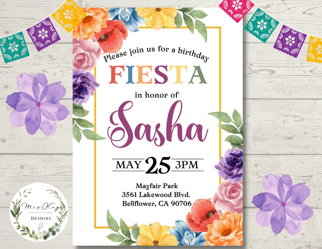 Fiesta Invitation, Digital Invitation, Fiesta Evite, Fiesta Invite Text ...