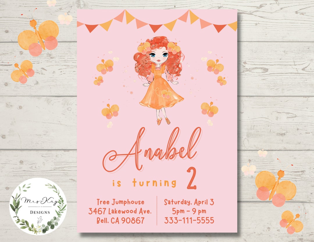 Emma Memma Invitation, Digital Invite, Evite, Girl Party - Etsy