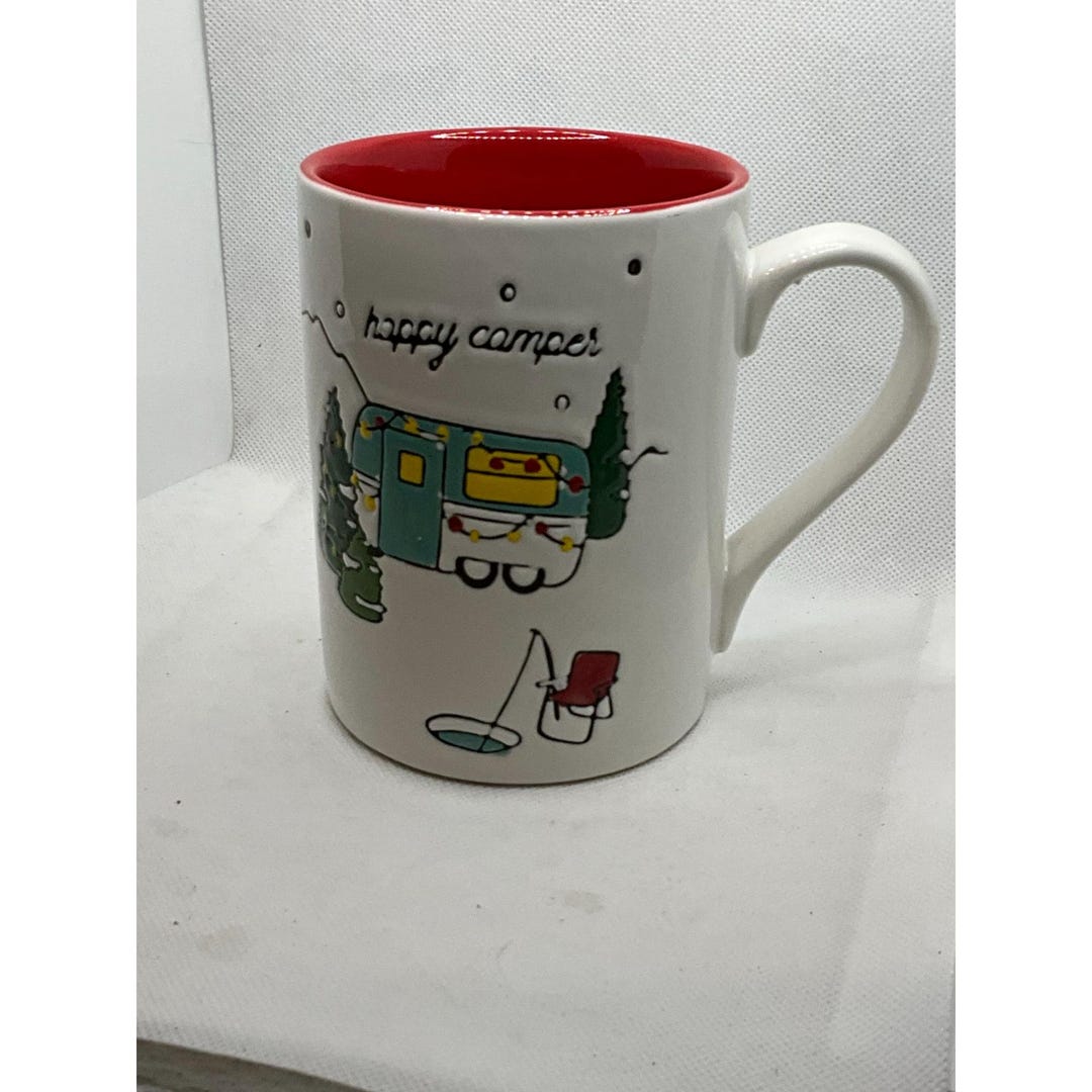 Happy Camper Coffee Mug - 12 Oz - Dishwasher & Microwave Safe - Ceramic ...