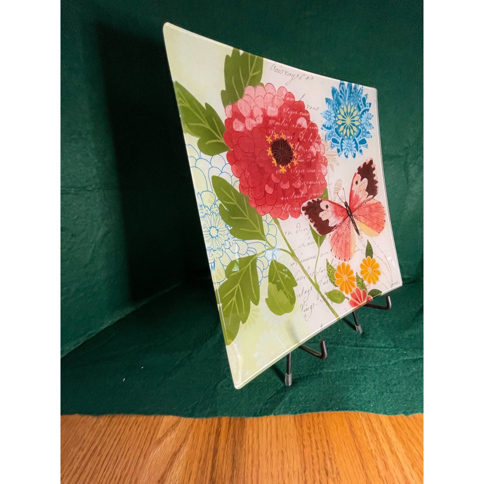 Vintage Jennifer Brinley Signed Art Glass Dish With Butterflies ...