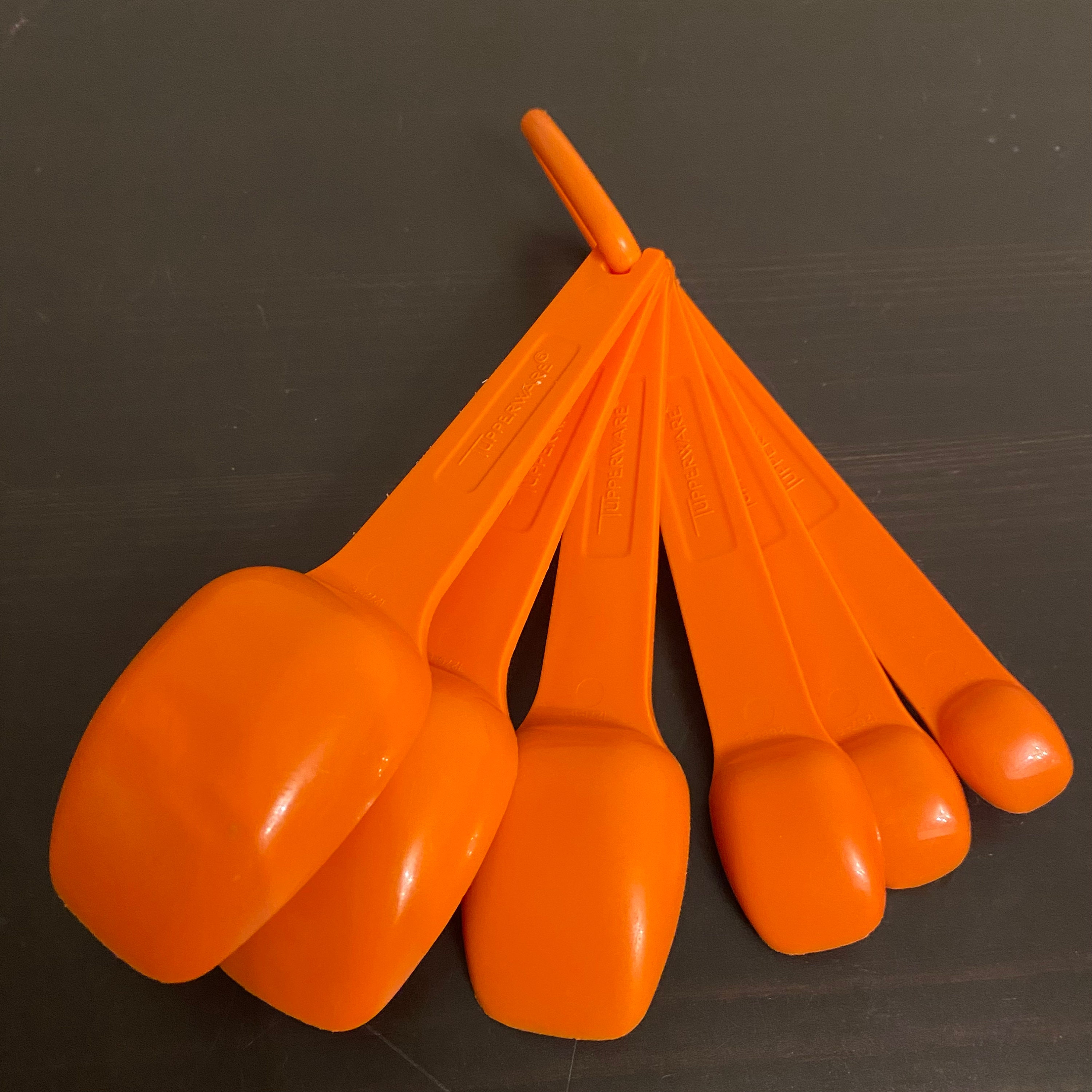Tupperware Measuring 6 Piece Spoon Set With Ring Orange - Etsy