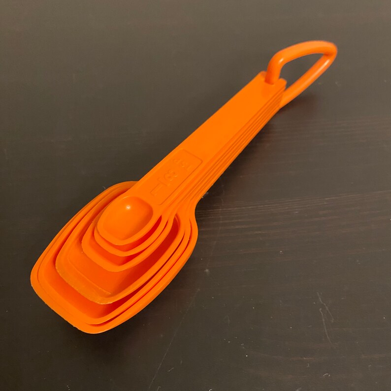 Tupperware Measuring 6 Piece Spoon Set With Ring Orange - Etsy