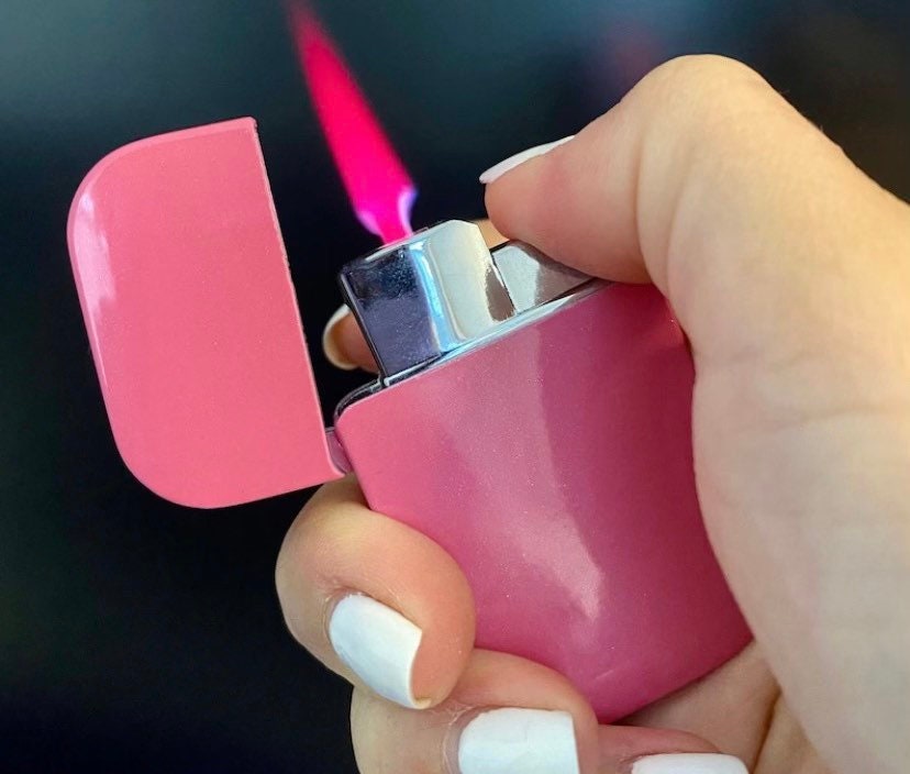 Refillable Pink Glittery Lighter With Pink Flame Cute - Etsy