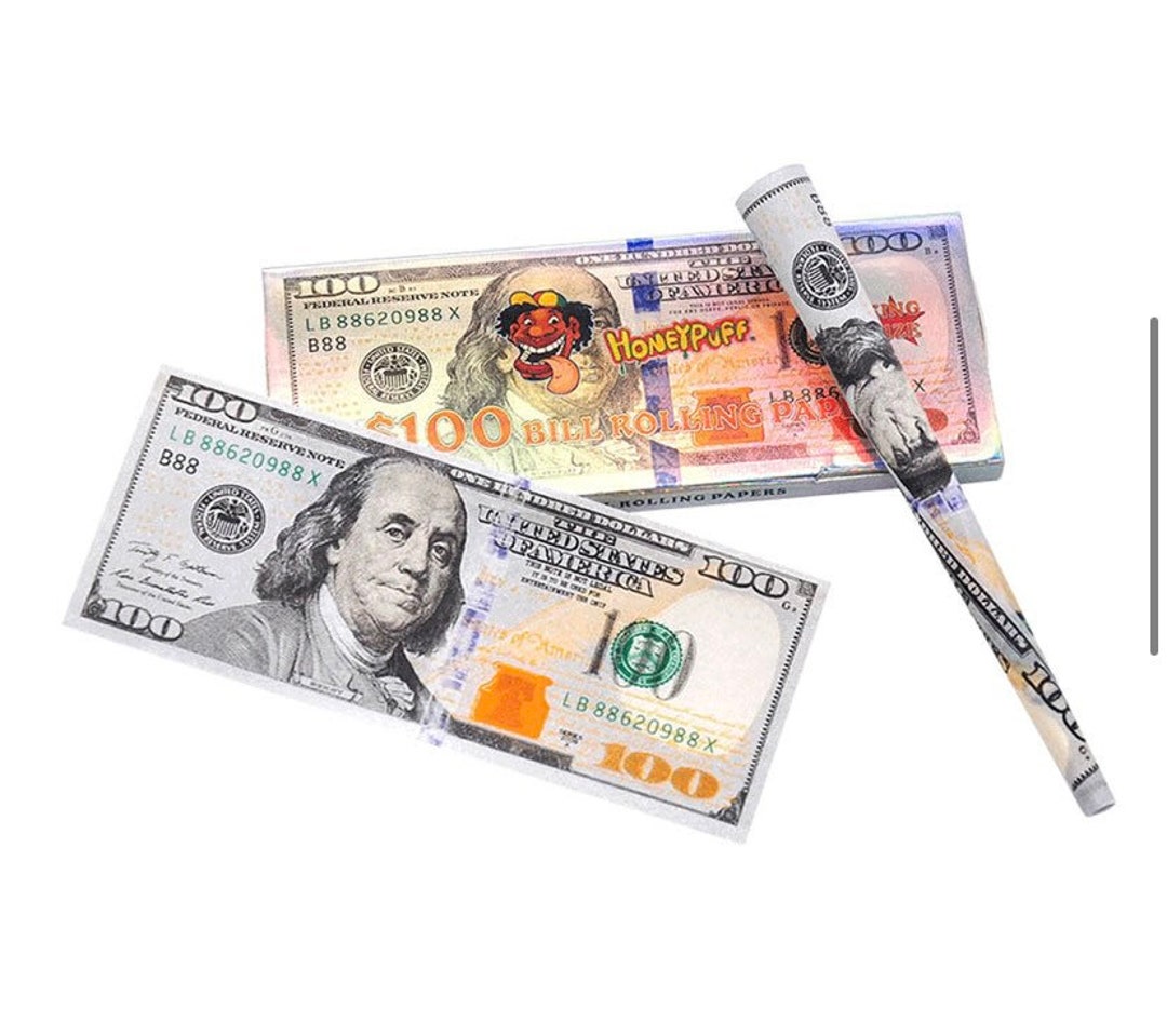 100 Dollar Bill King Size Rolling Paper Pape Smoker Gift Smoke ...