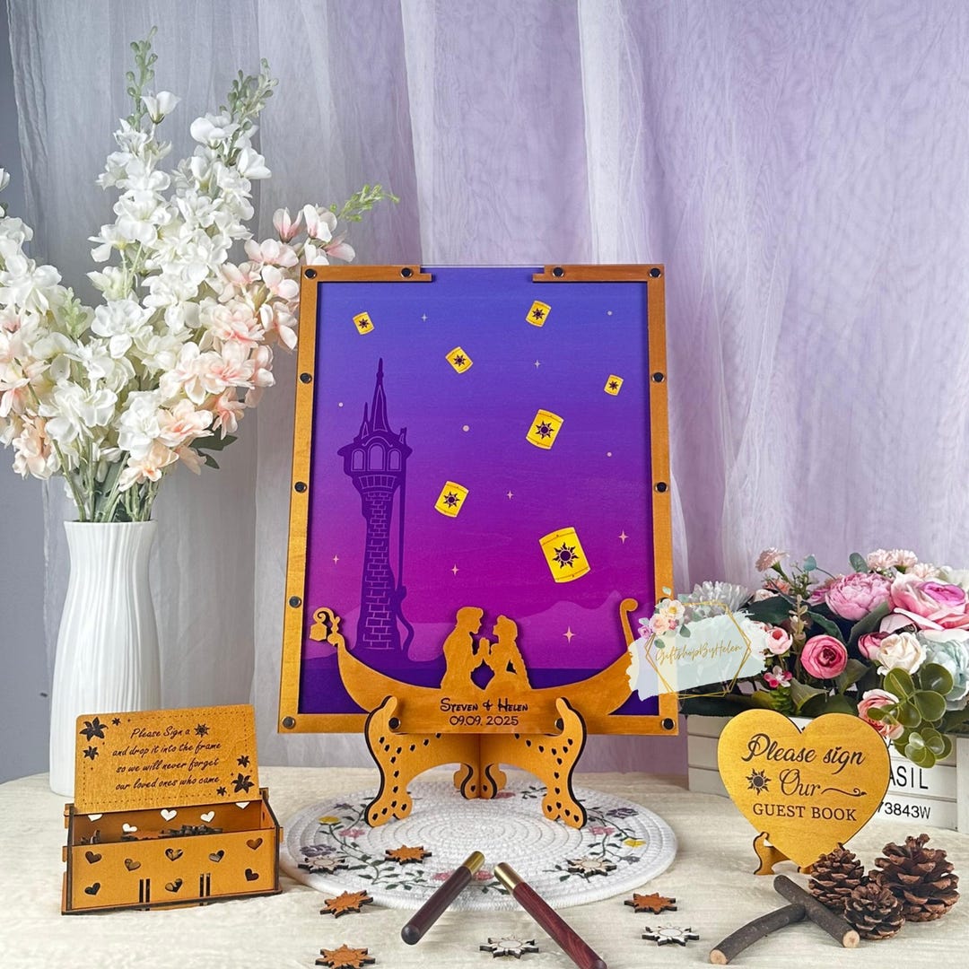 Personalized Tangled Wedding Guest Book Alternative: Castle Drop Box ...