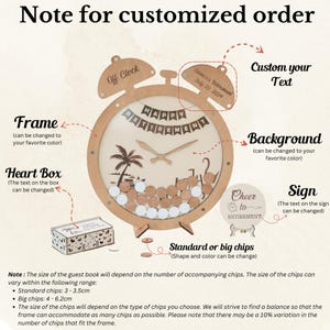Wooden Retirement Guest Book Alternative Custom Clock Guestbook Sign in ...