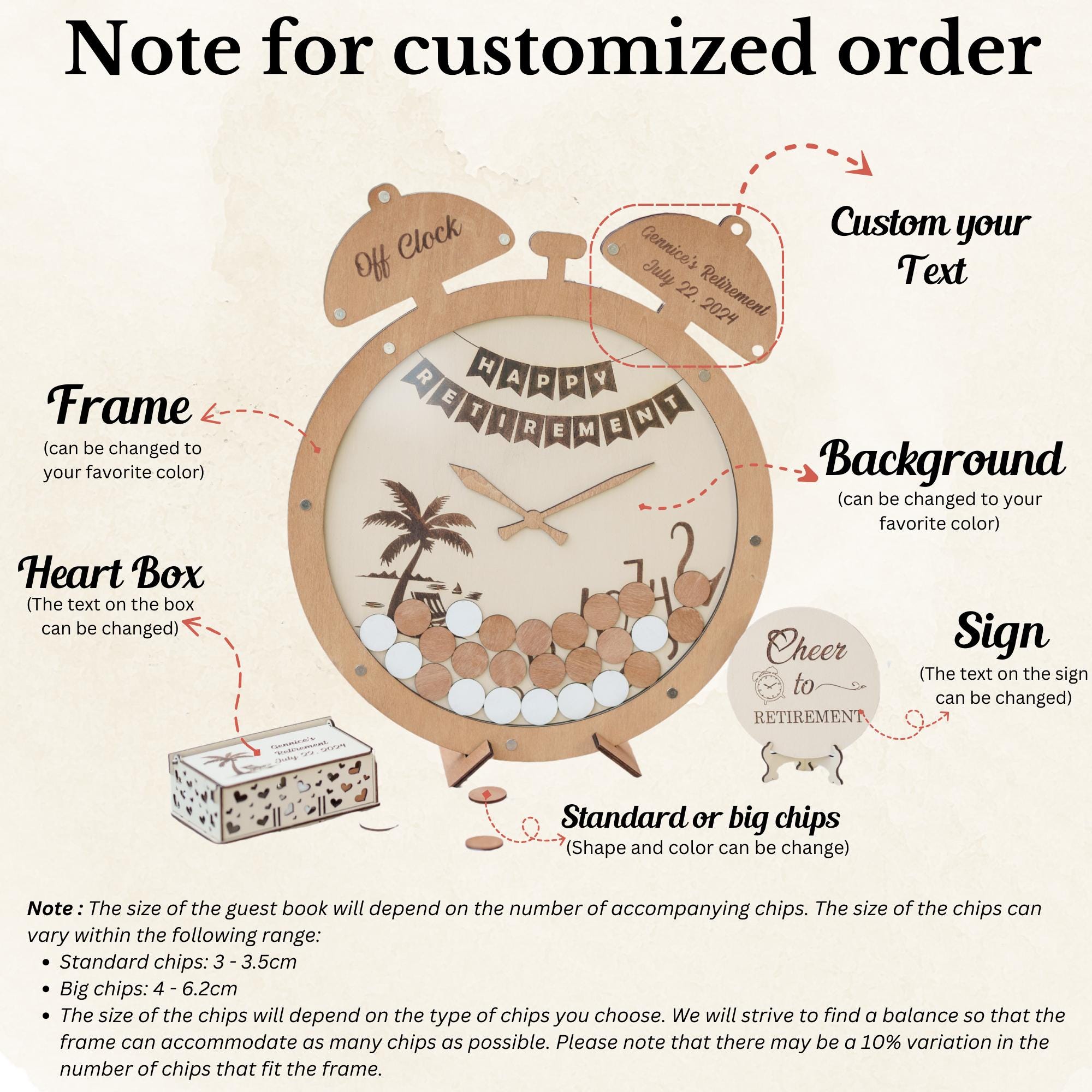 Wooden Retirement Guest Book Clock: Custom Keepsake Sign in Frame - Etsy