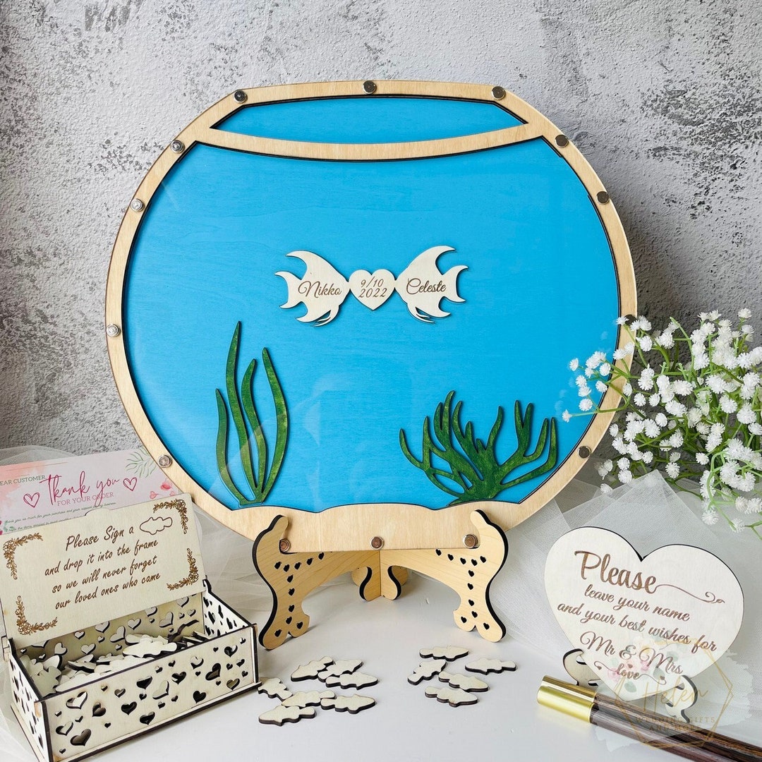 Fish Tank Wedding Guest Book Alternative: Ocean Theme Acrylic Guest Box ...