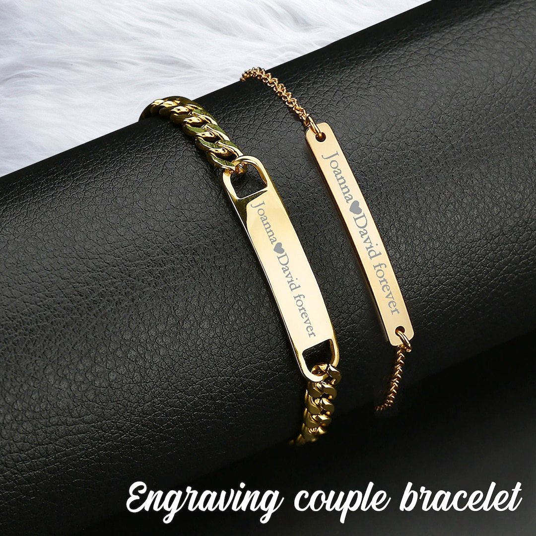 Personalized Couple Bracelet Custom Name Bracelet Customized - Etsy