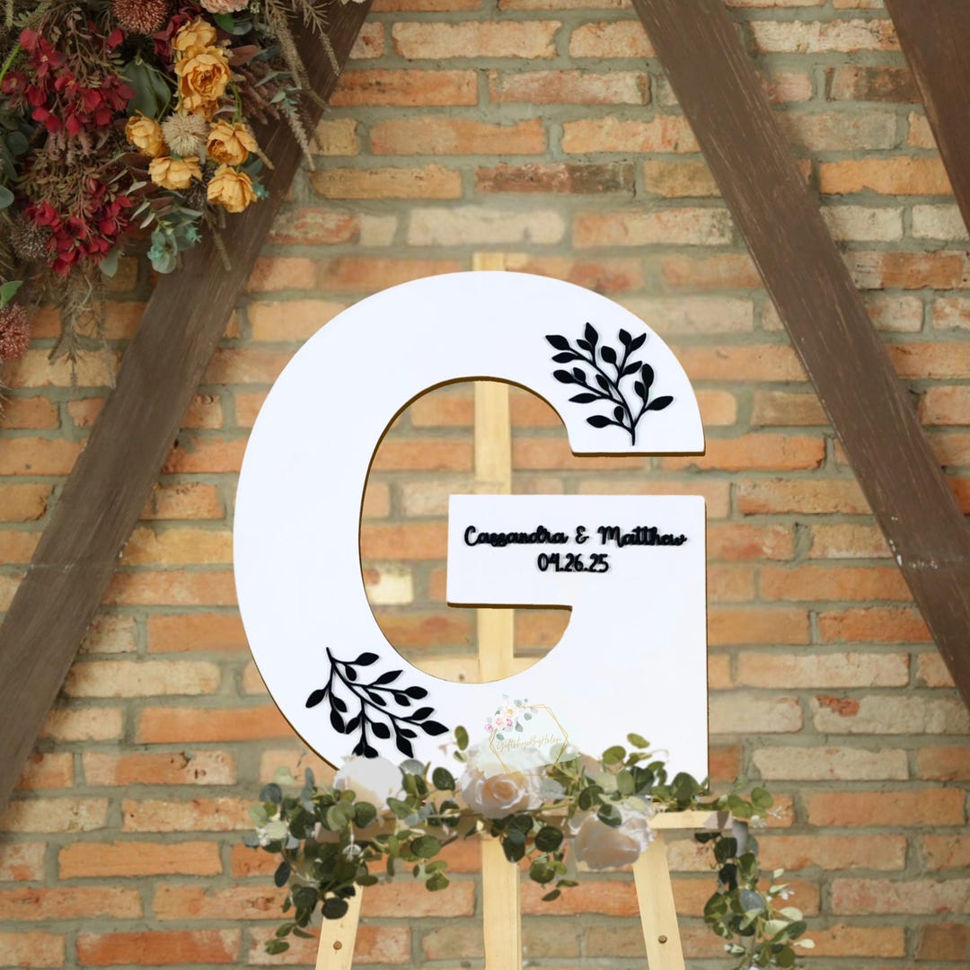 Personalized Wood Letter Wedding Guestbook Sign: Modern Decor - Etsy