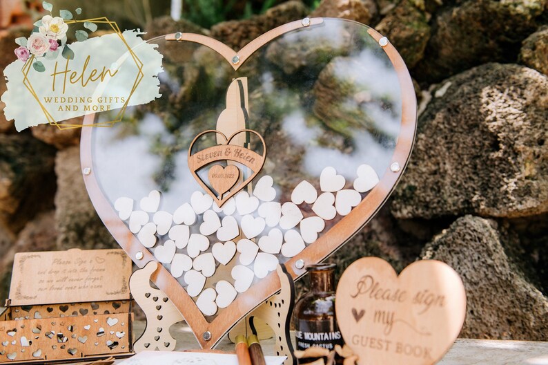 Heart Wedding Guest Book Personalized Wedding Guest Book - Etsy