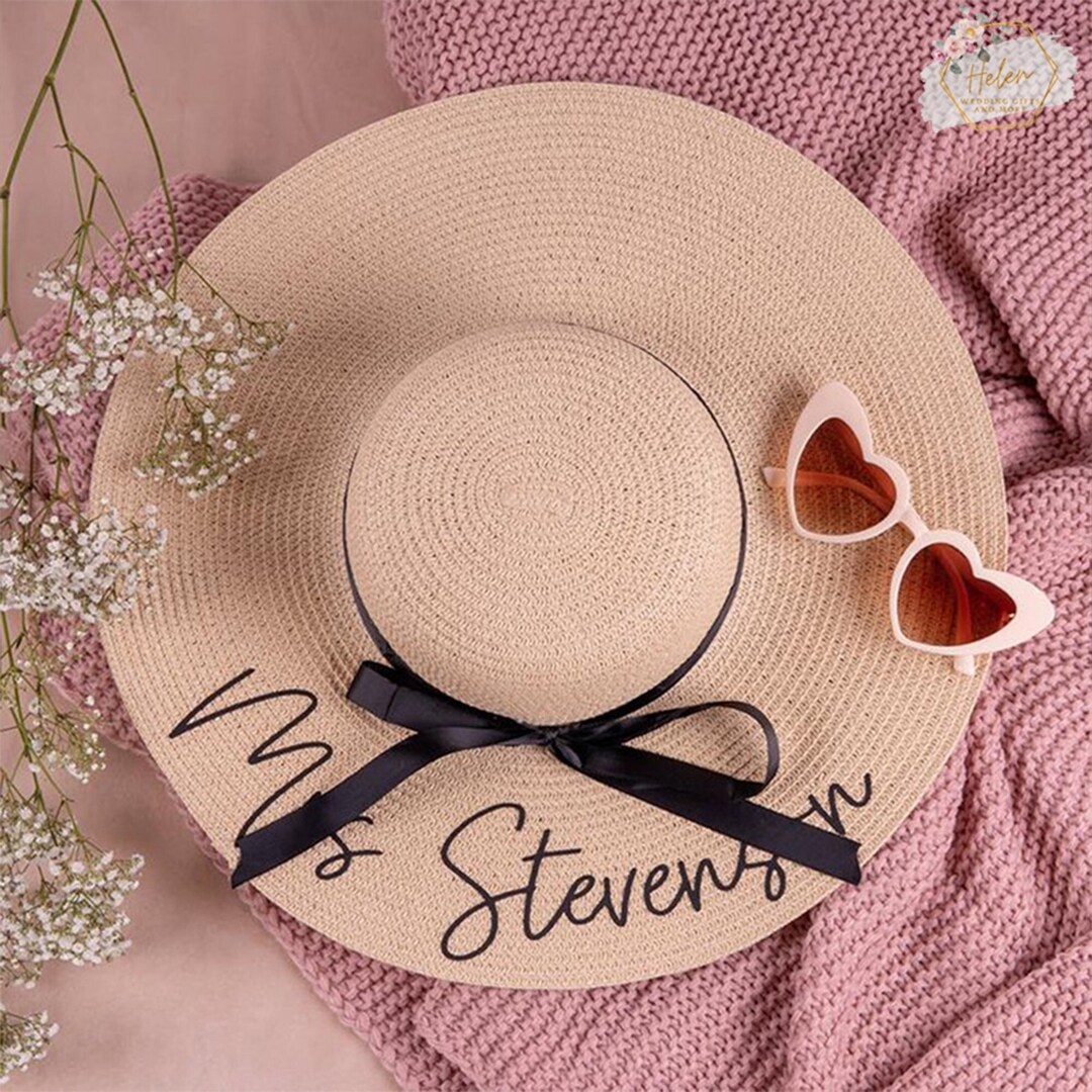Personalized Beach Hat Bachelorette, Custom Beach Hat for Bride ...