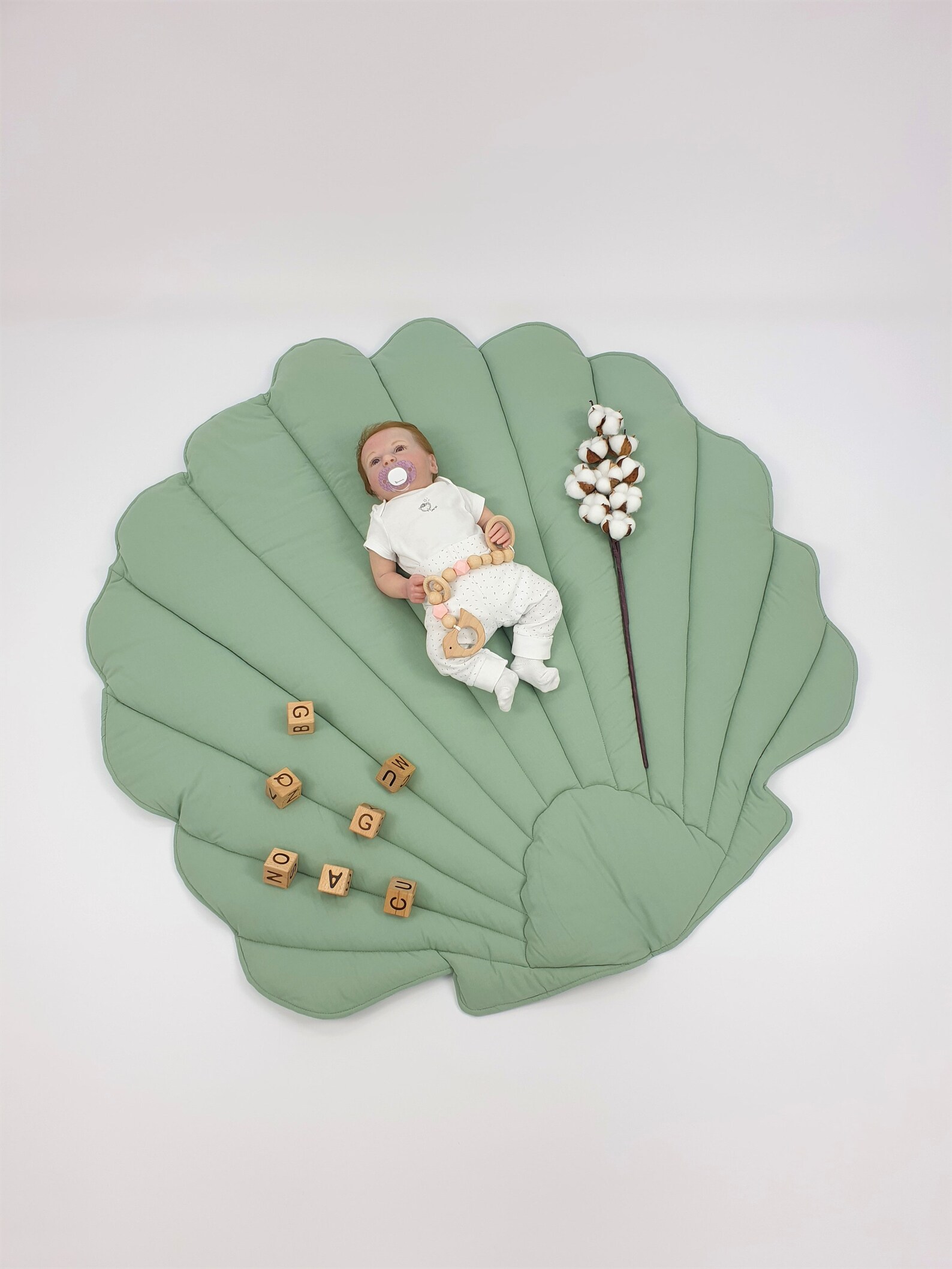 Dusty Mint Seashell Play Mat Decorative Floor Mat Baby Play - Etsy
