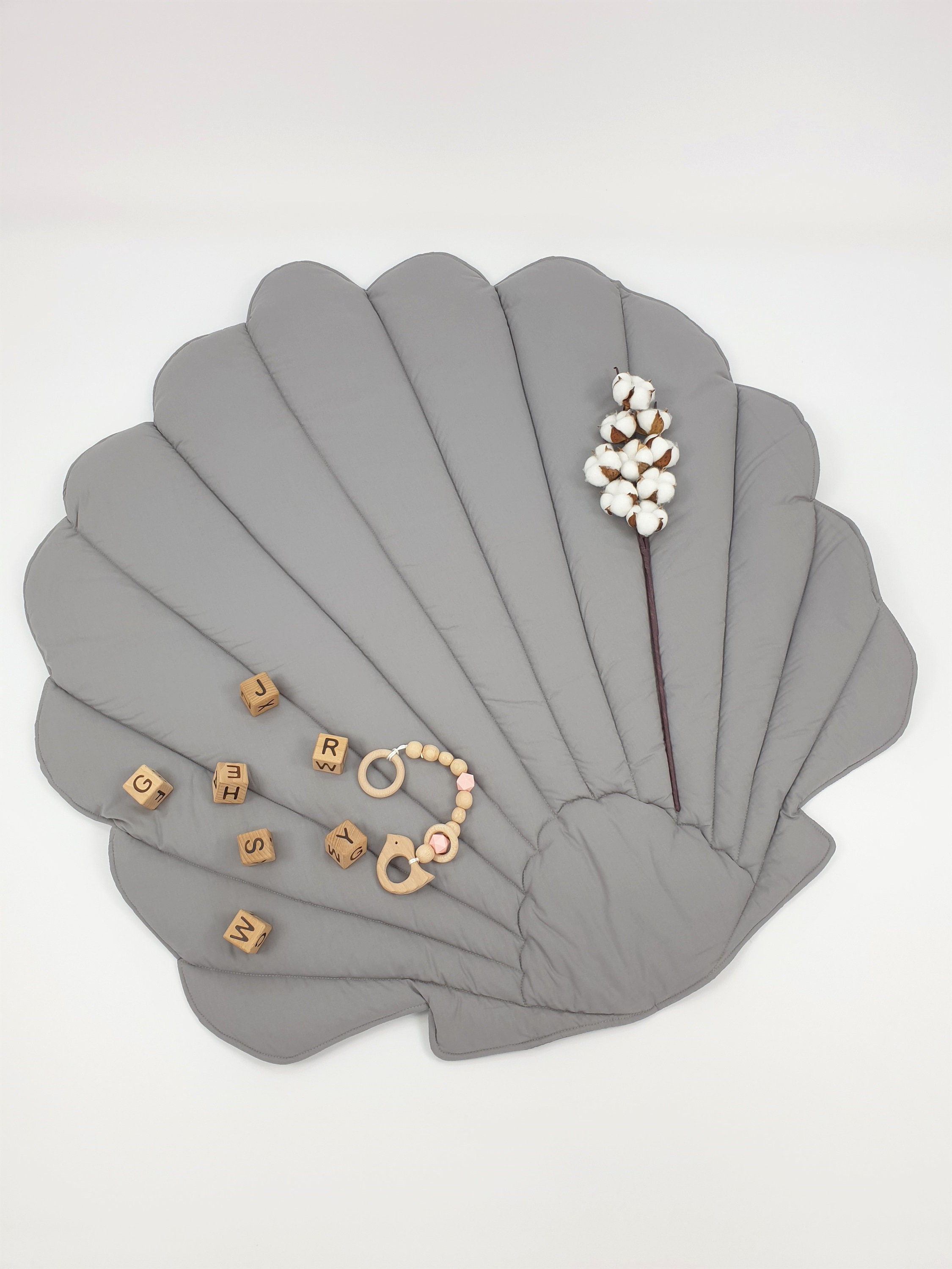 Gray Seashell Play Mat Decorative Floor Mat Baby Play Mat - Etsy