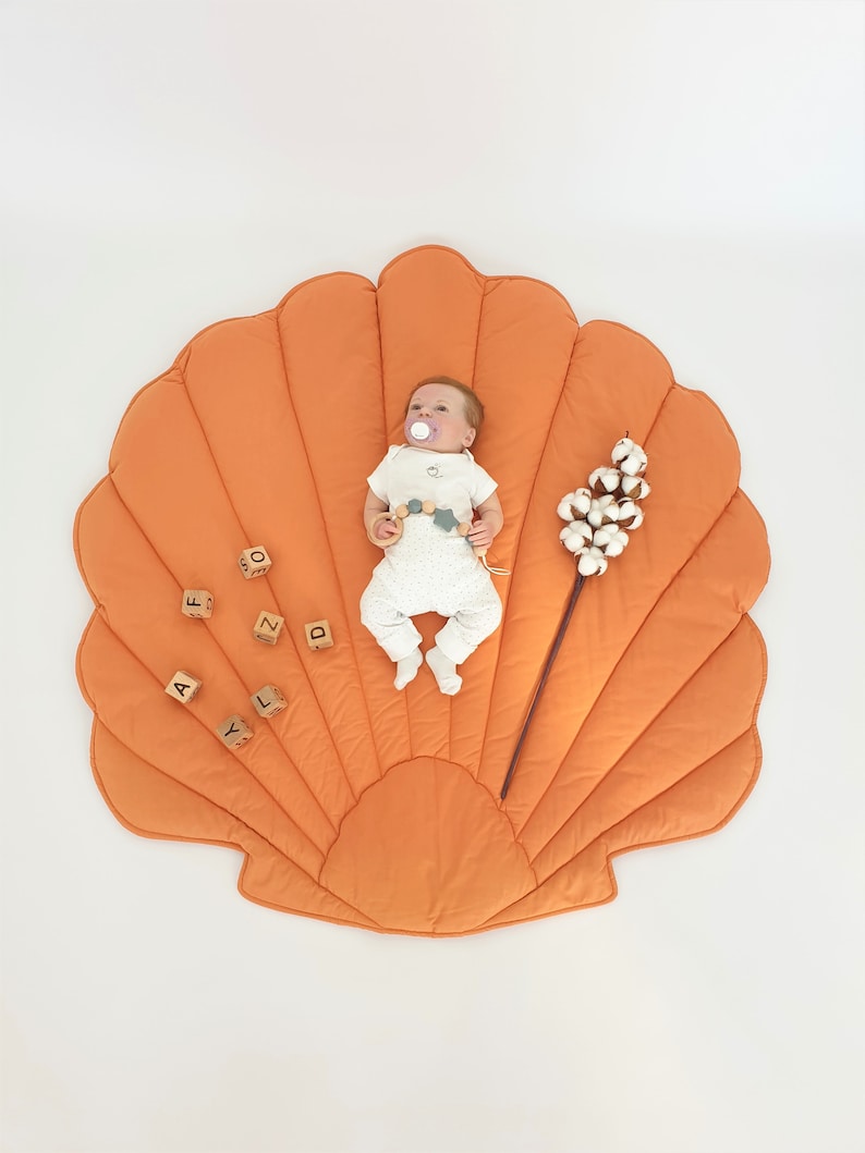 Orange Seashell Play Mat Decorative Floor Mat Baby Play Mat - Etsy