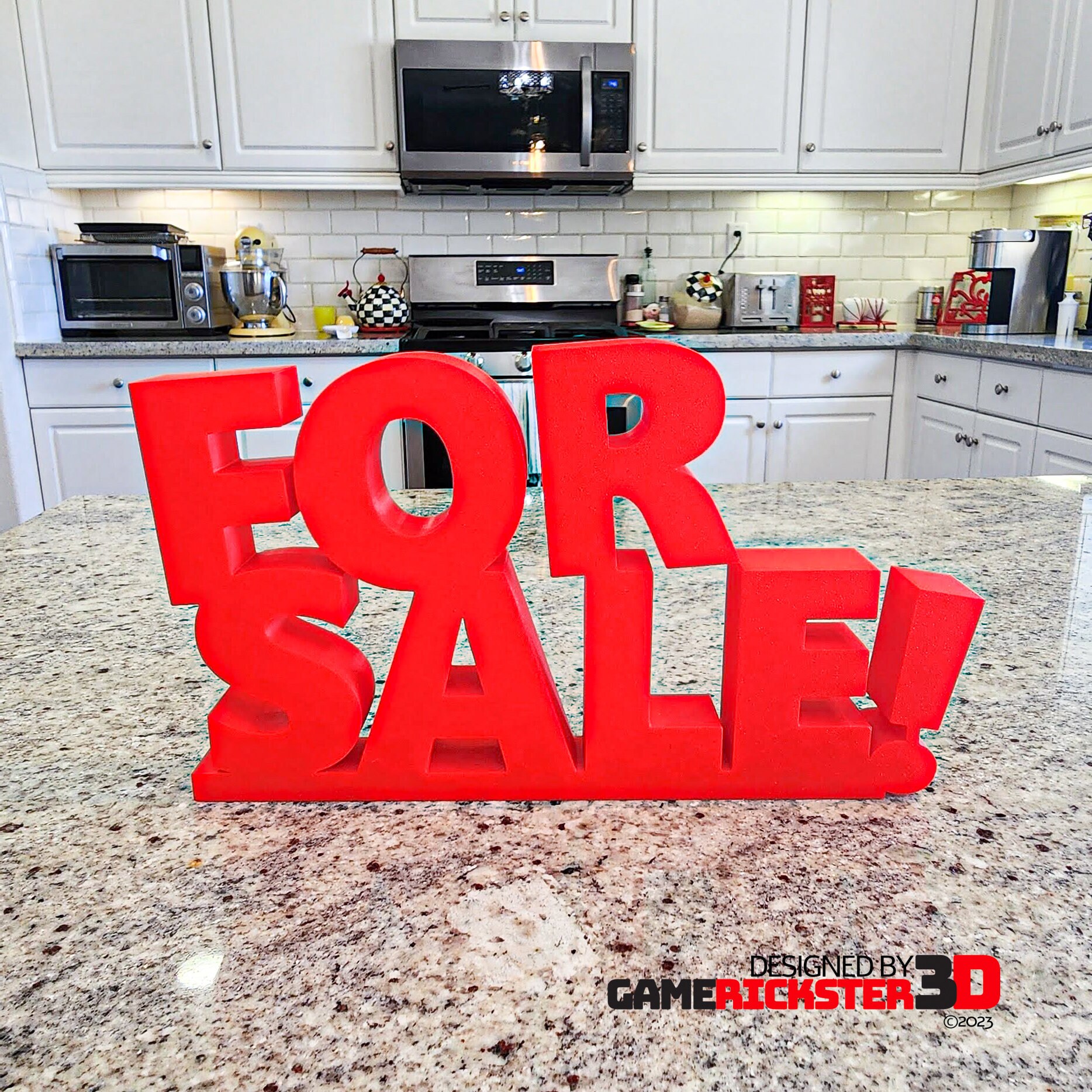 3D for Sale Sign, Retail Sale Sign, Realtor for Sale Sign, Desk ...