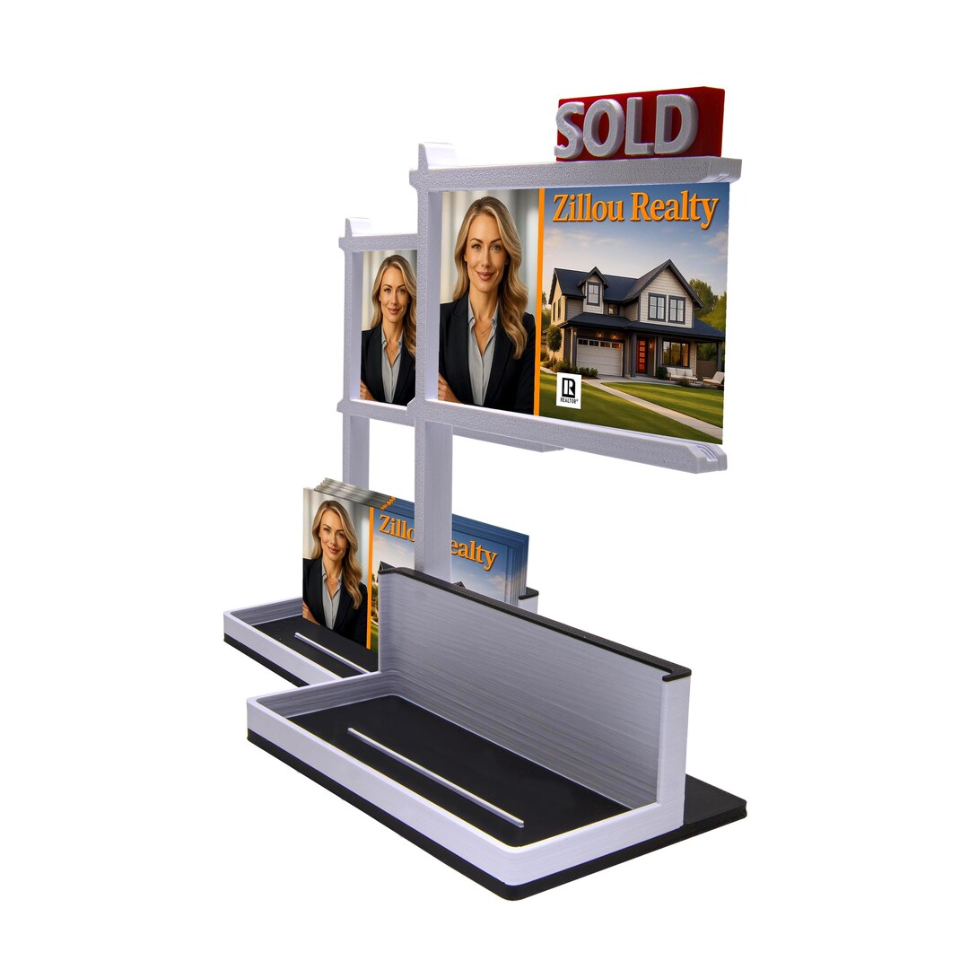 Realtor Business Card Holder Set (2X): 3D Printed "sold" Sign Display ...