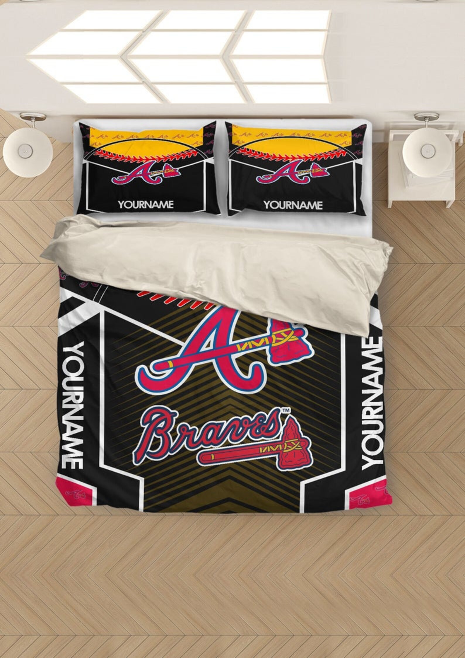 MLB Atlanta Braves Bedding Set Custom Names Beddings | Etsy