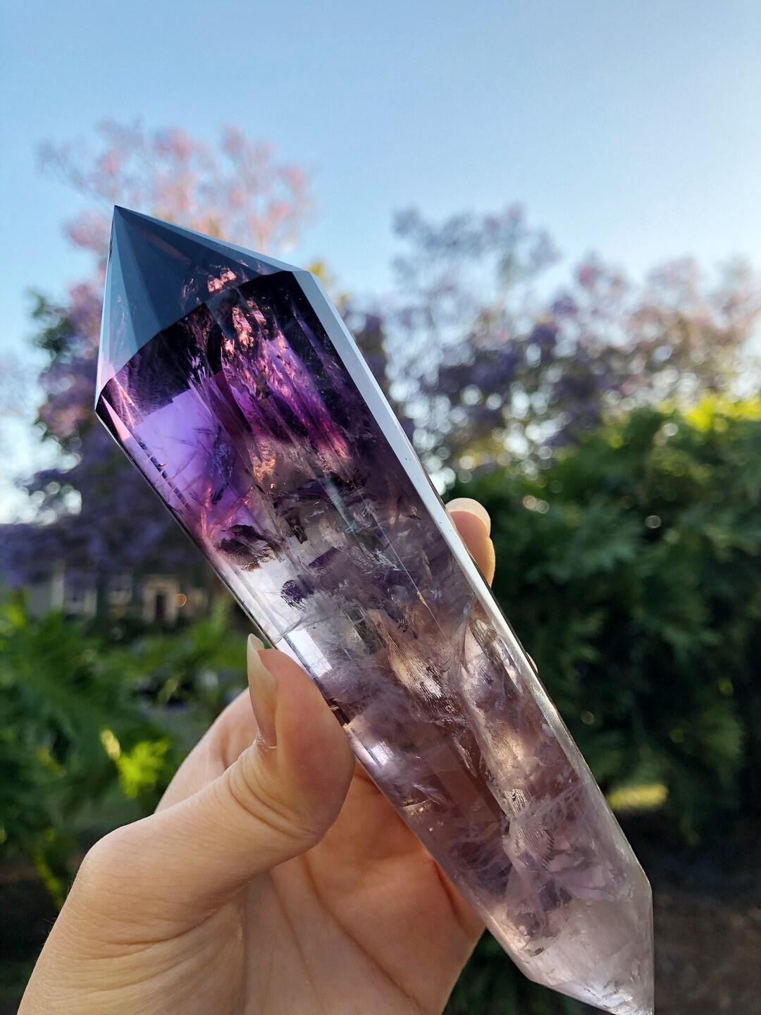 6.8in Powerful AAAA LARGE 24 Sides Magic Amethyst Vogel Rainbow ...