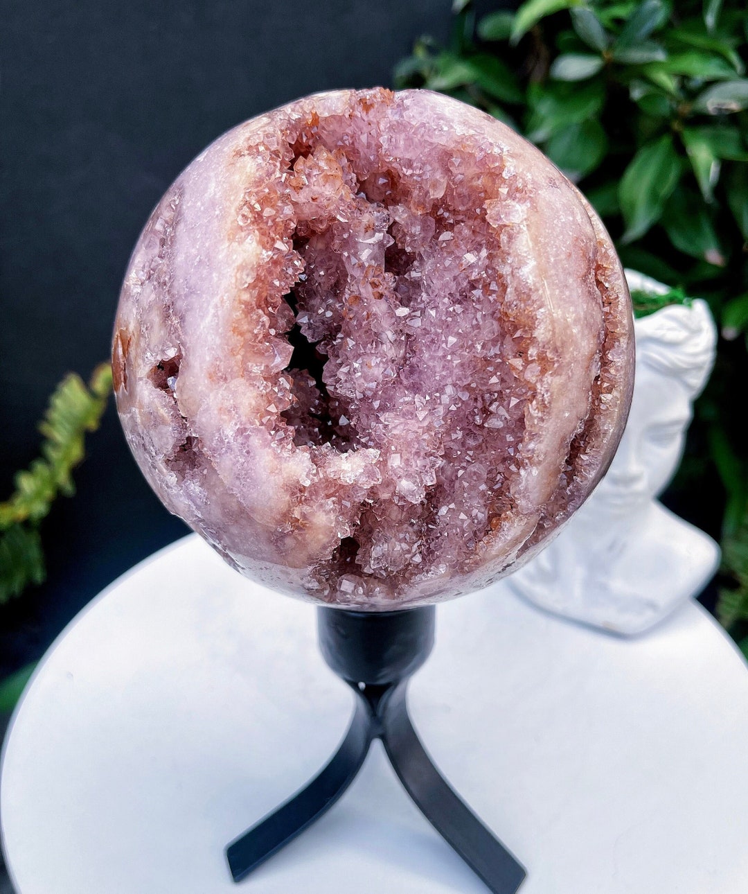 5.5IN AAAA XL Pink Amethyst Agate Druzy Sphere Pink Amethyst Sphere ...