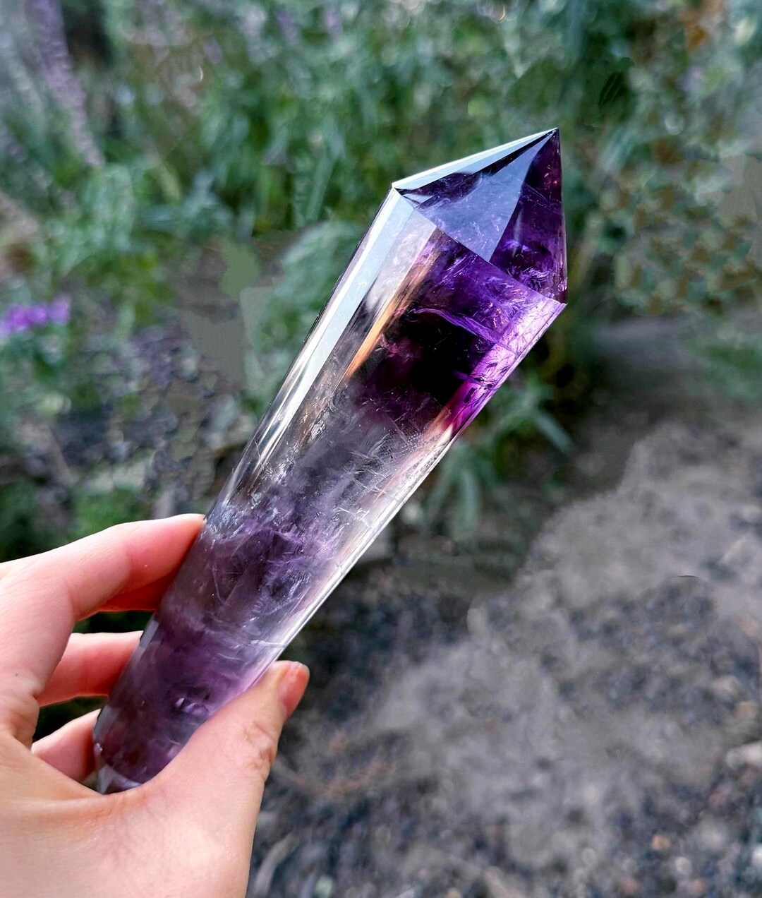 7.2in Powerful AAAA LARGE 24 Sides Magic Amethyst Vogel Rainbow ...
