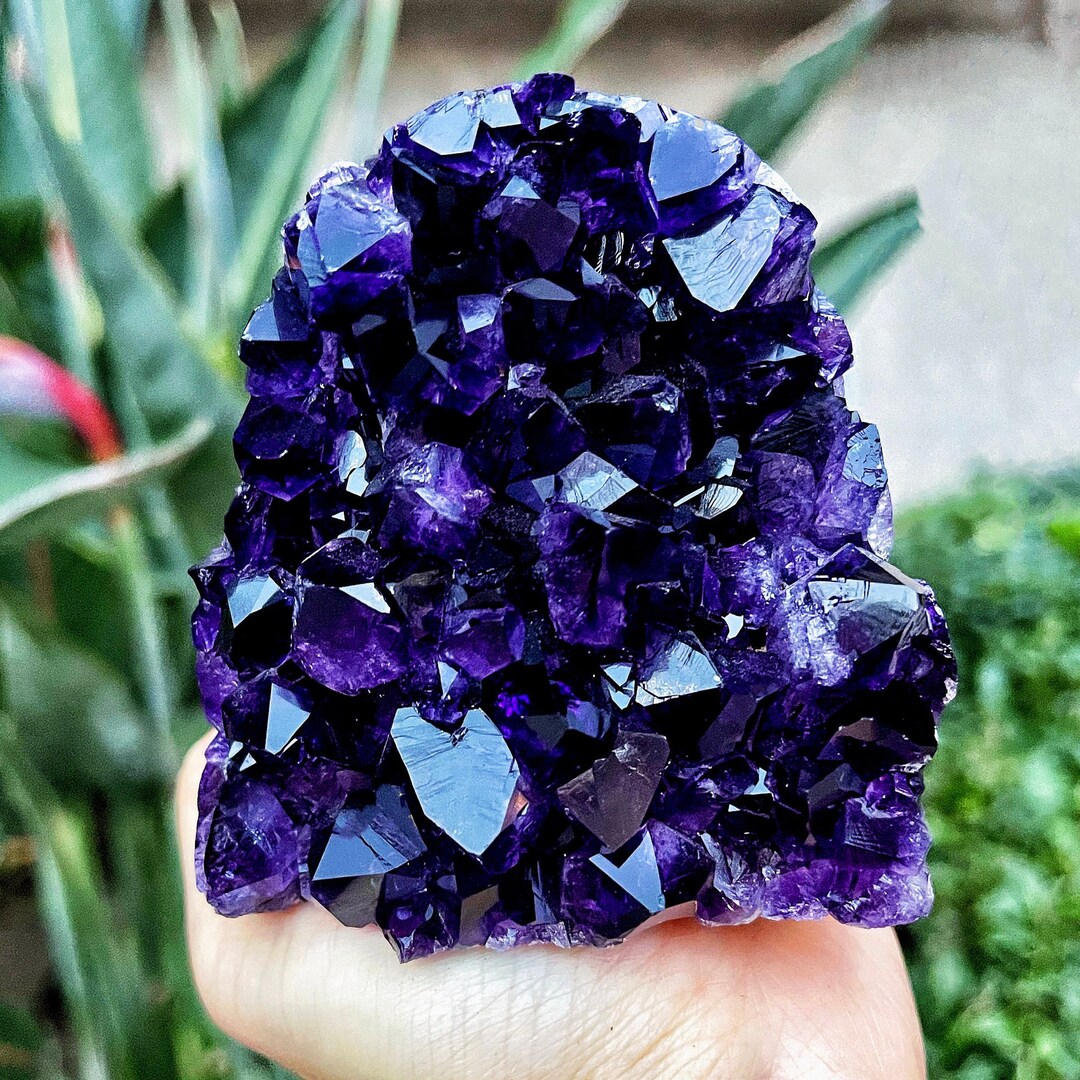 1.6lb AAA Deep Purple Grape Jelly Amethyst Rosette Geode With Agate ...