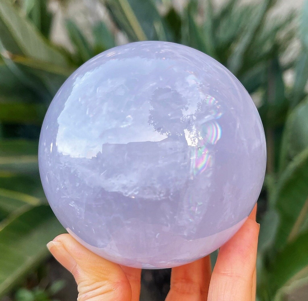 3in AAA Rare Rainbow Periwinkle Quartz Sphere Blue Rose - Etsy