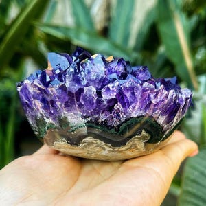 1.7LB AAA Deep Purple Uruguayan Amethyst Rosette Geode Amethyst Geode ...