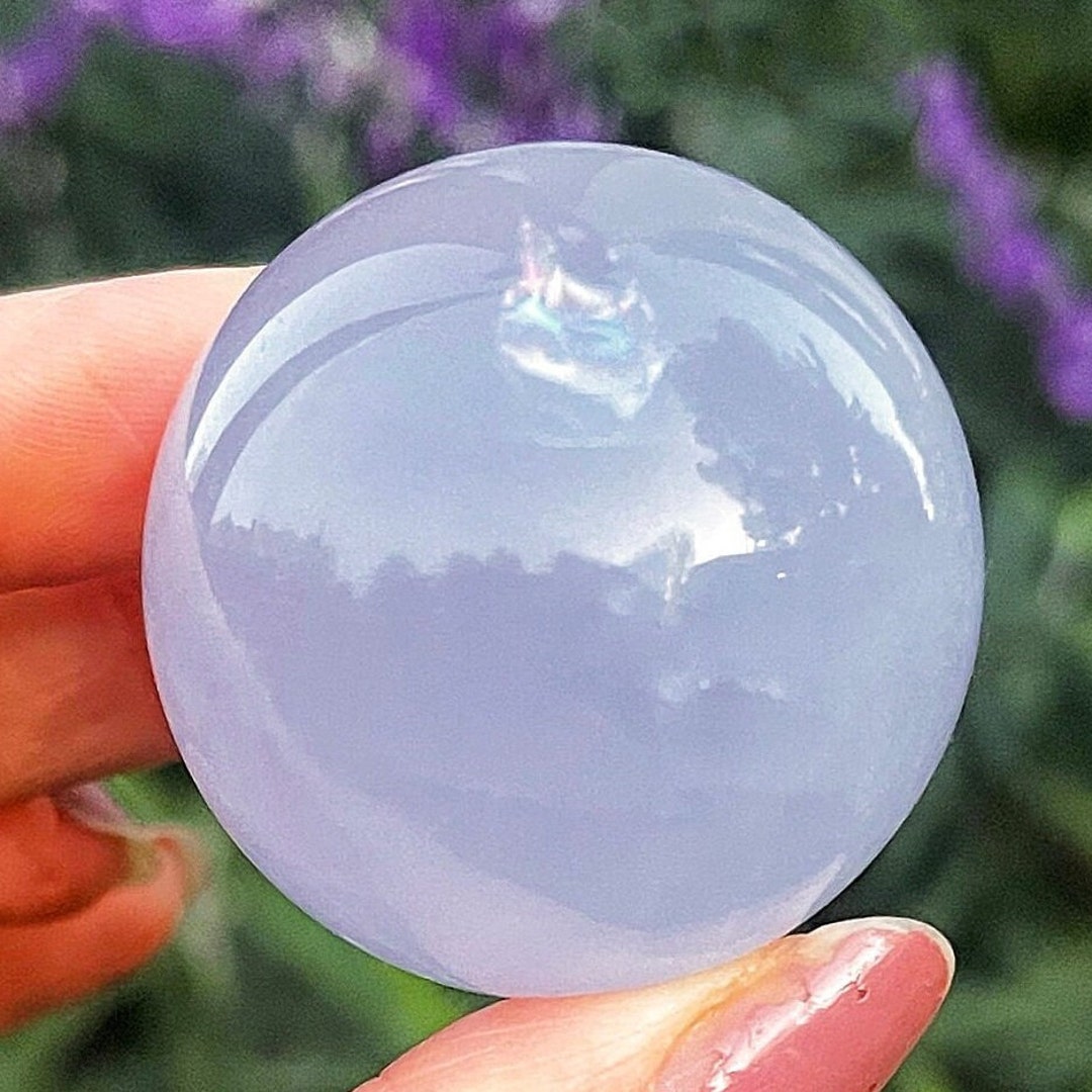 1.5in AAA Rainbow Periwinkle Quartz Sphere With Rainbow Blue Rose Quartz Lavender Quartz Sphere ...