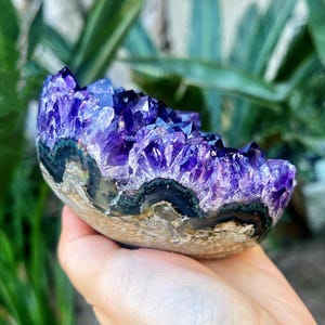 1.7LB AAA Deep Purple Uruguayan Amethyst Rosette Geode Amethyst Geode ...