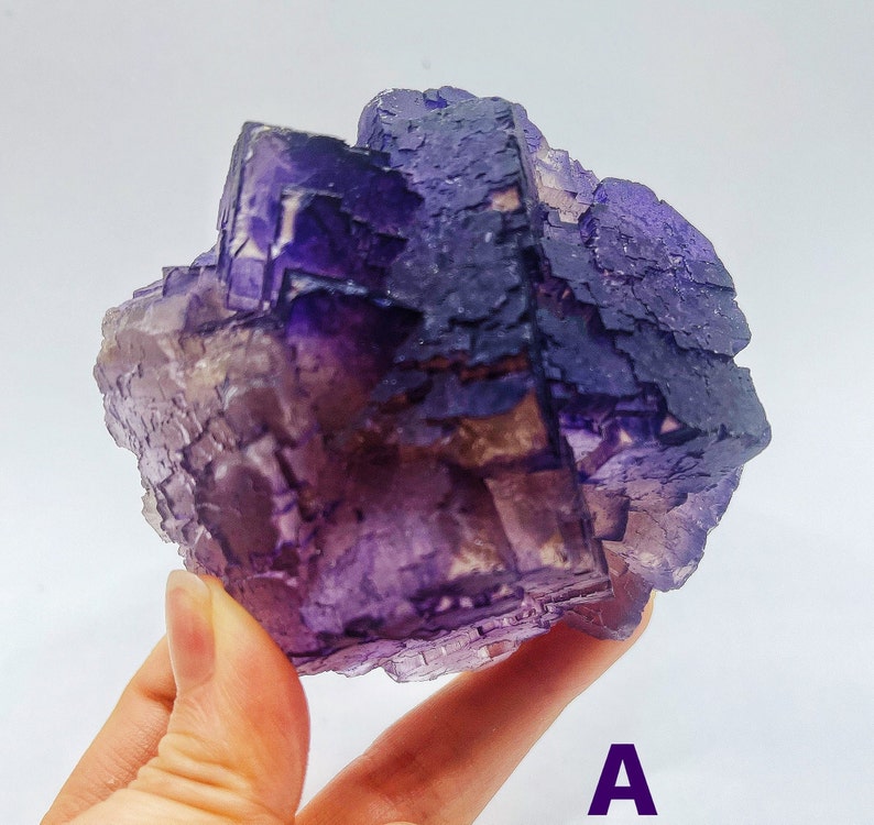 AAA PREMIUM Deep Purple Fluorite Cube Specimen From Mina - Etsy