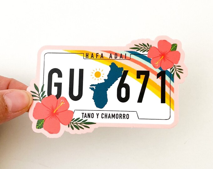 Pink Guam License Plate Stickers, Chamorro Stickers, Guam Stickers - Etsy